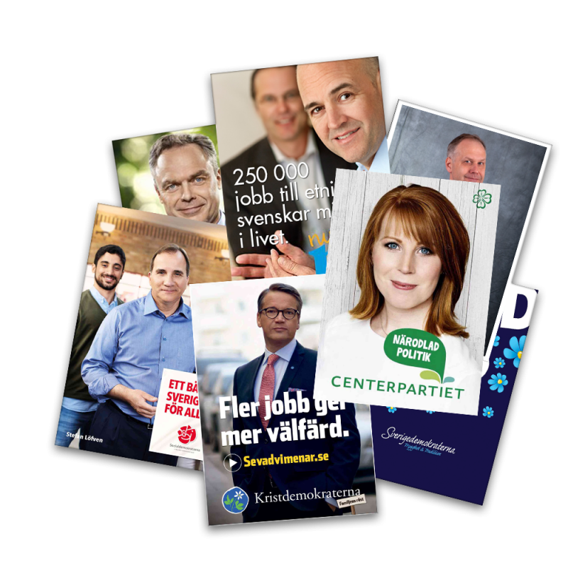 Valaffischer med tryck som skylt till partier, snabb leverans | Gdirekt.se